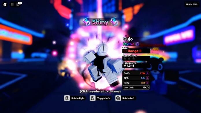 Shiny Gojo (Gujo) Evolution And Abilities In Anime Vanguards - Screen ...