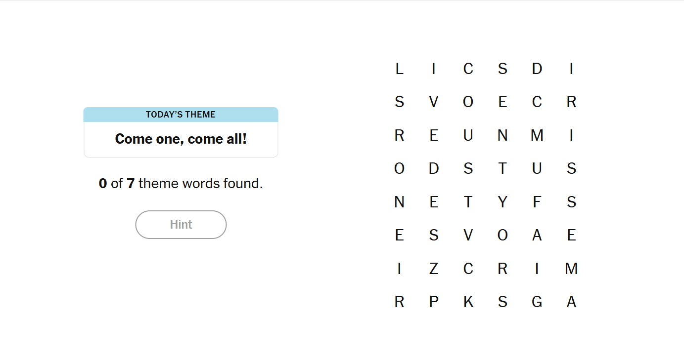 Come One, Come All! Meaning In NYT Strands For July 15, 2025 - Screen ...